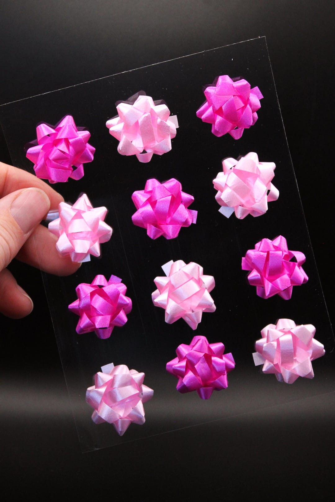 Pinkmas Gift Bows for Paper Crafts, Christmas Present Wrap (6, 12 Pk ...