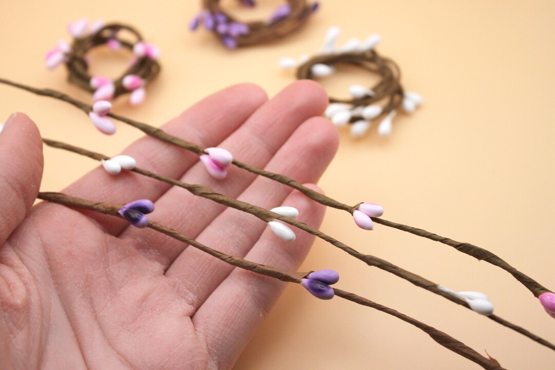Berry Rattan Wire 6pk of Pre-cut Pink, White, Purple Garland for Fairy ...