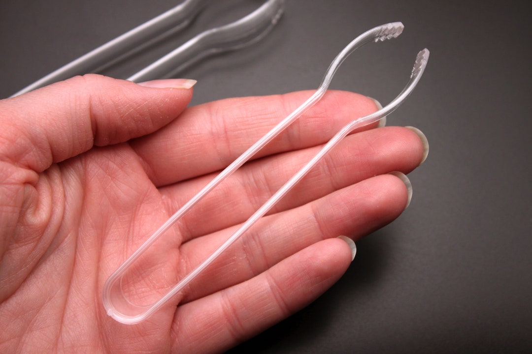 Tongs 3 Pk Miniature Clear Plastic Grabber Tool for Picking up Ice ...