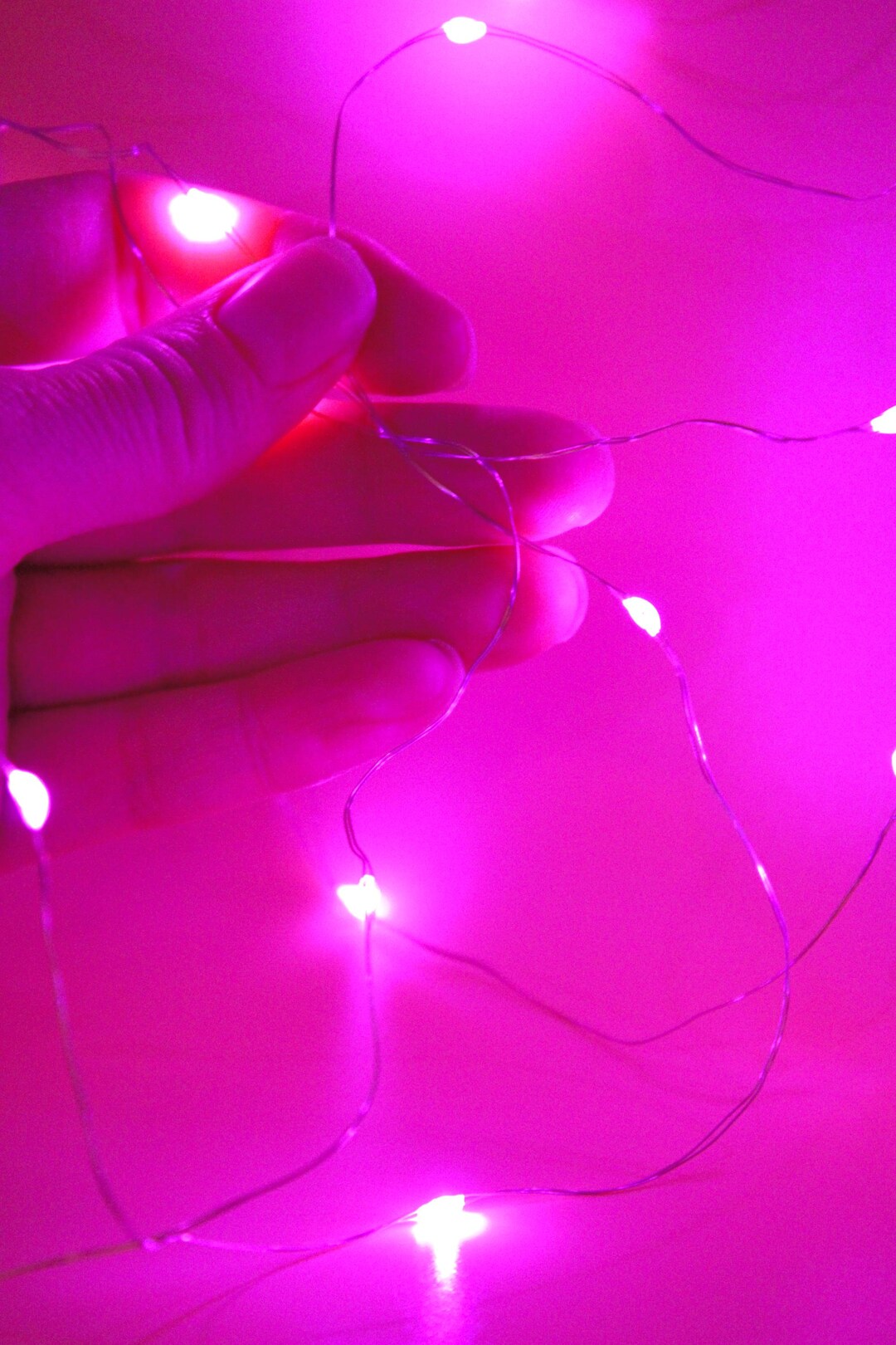 Pink String Lights 2M 20 Poseable Wire Light Set for Fairy Gardens ...