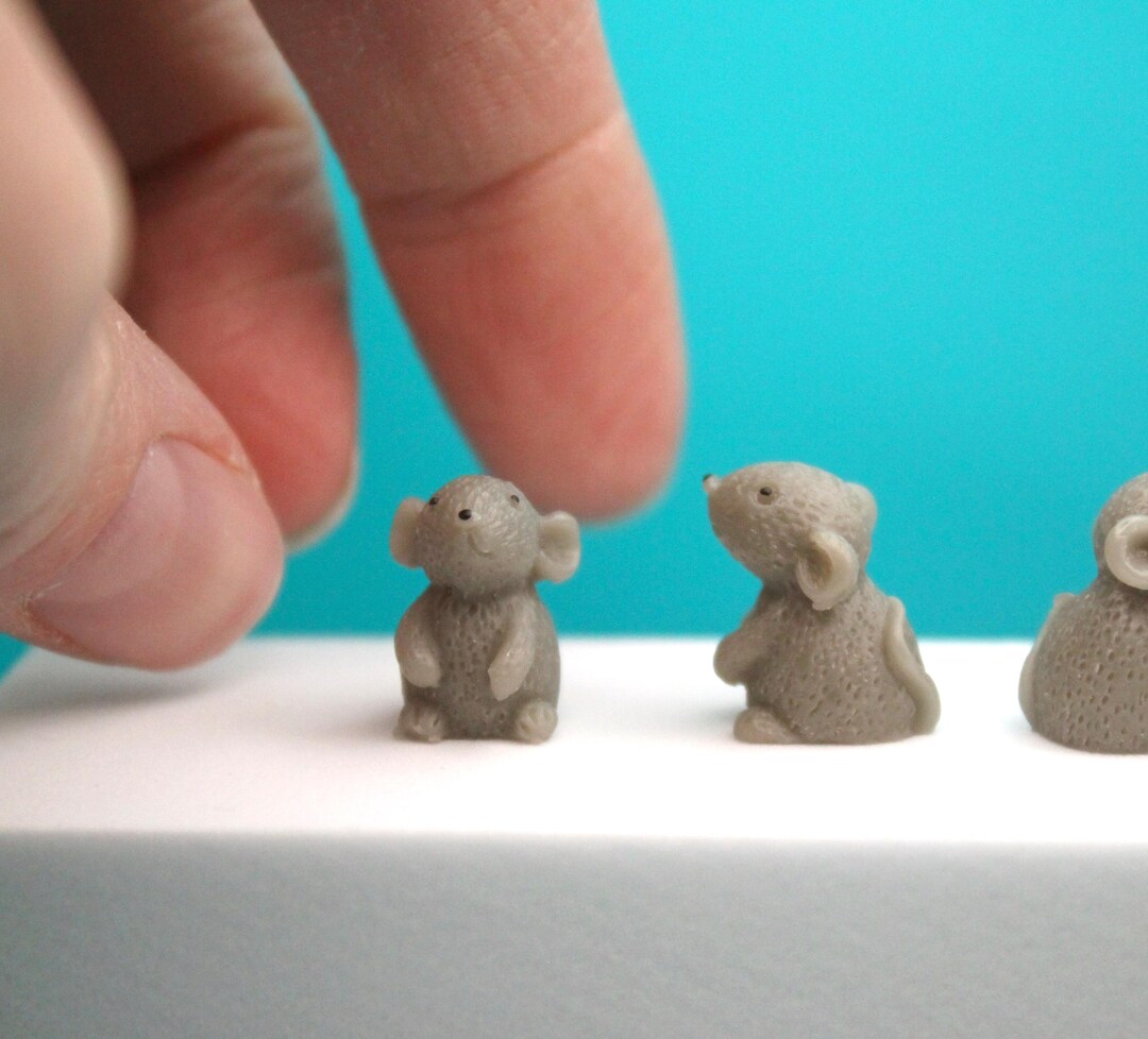 Mice 3 Pk 1:6 Scale for Miniature Dollhouse, Fairy Garden or DIY Home ...