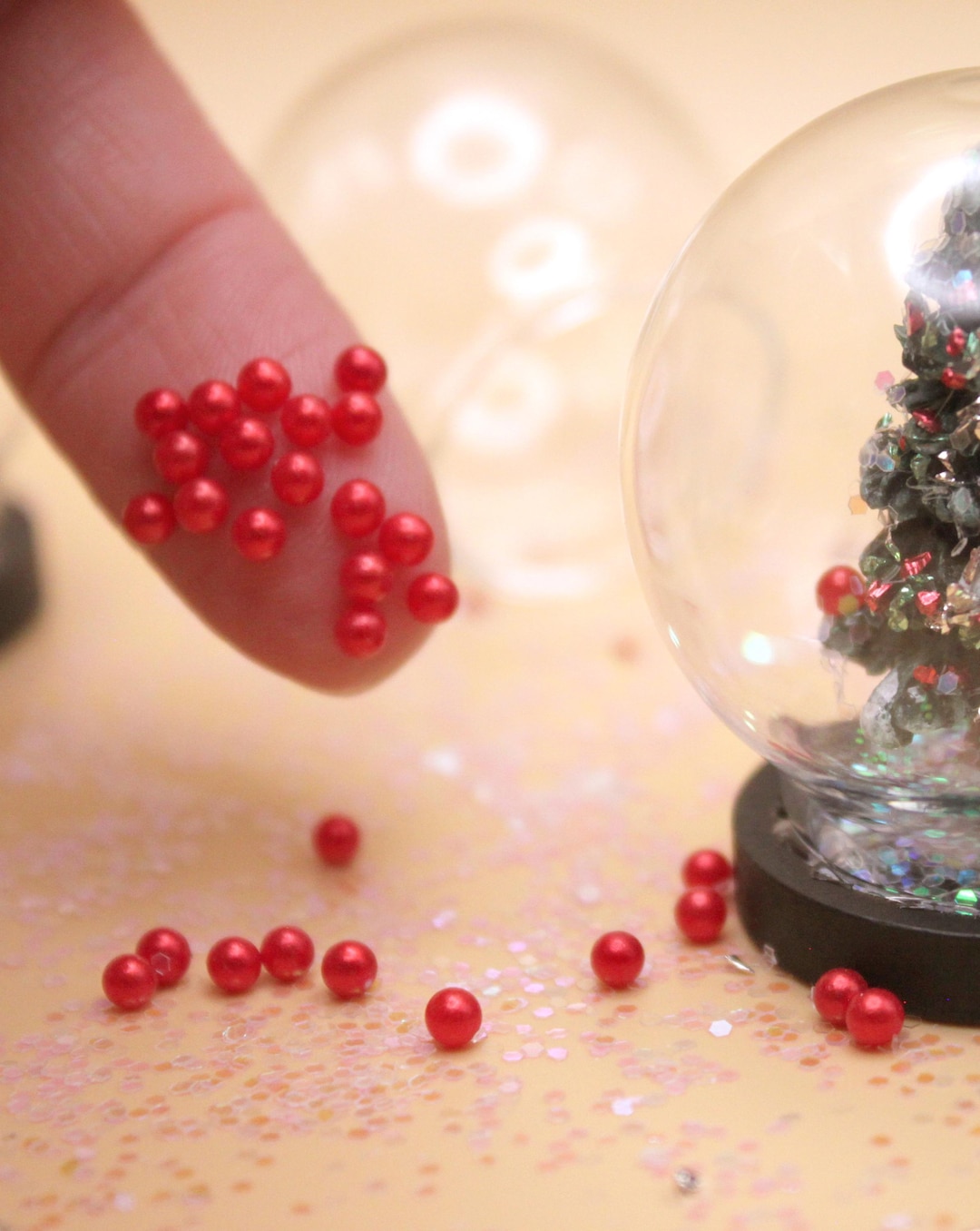 Mini Holly Berry: 200pk 3mm No-hole Bead, Red Craft Balls for Mini ...