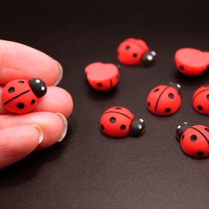 Ladybug Embellishments 12 Pk Soft Rubber Flatback Charm Accent for Hair ...