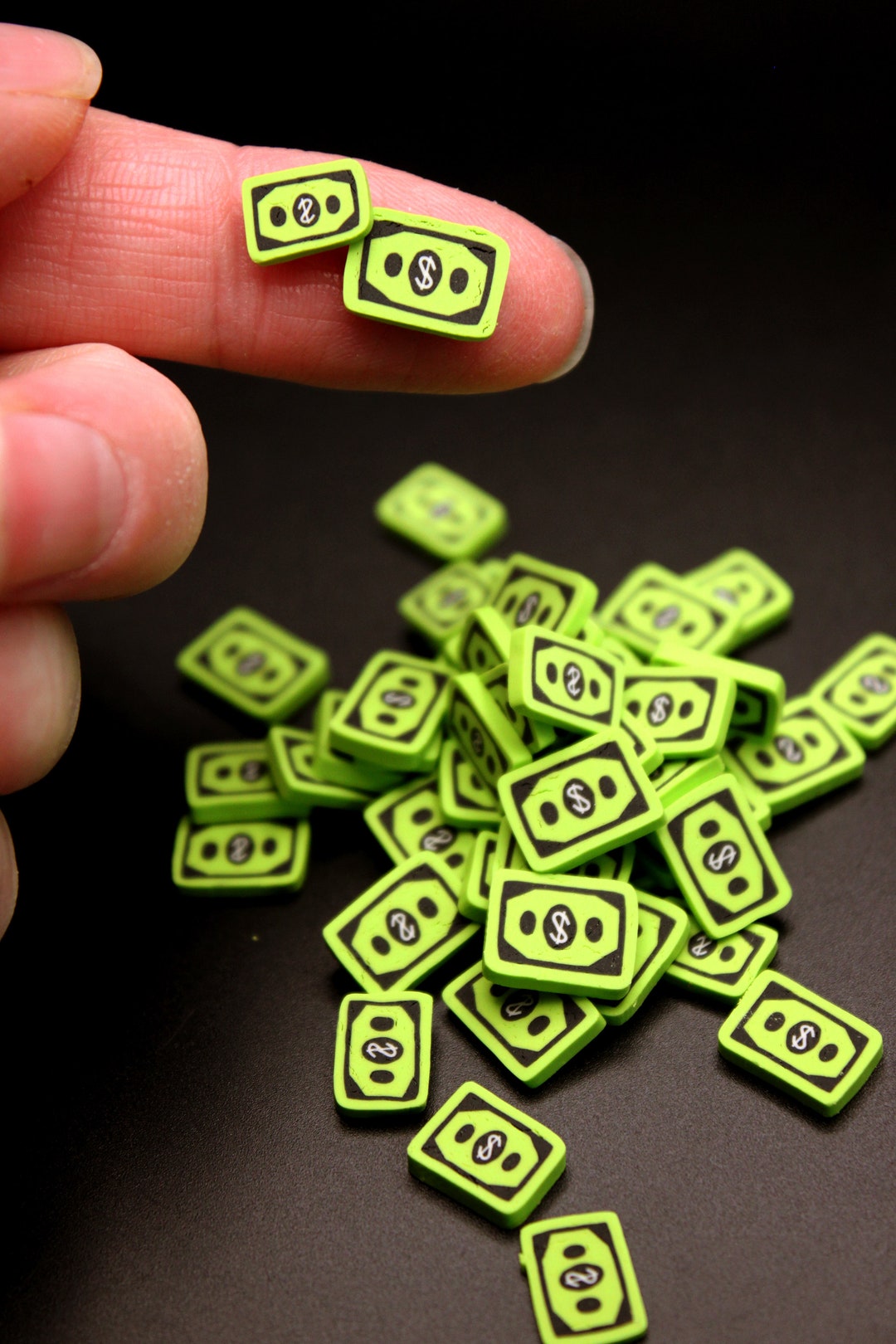 Miniature Dollar Bills: 50 Pcs Polymer Clay Dollhouse Currency - Etsy