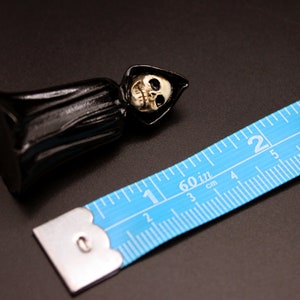 Executioner in Black Hooded Cloak, Wraith Figure W/ Spooky Skull Face ...