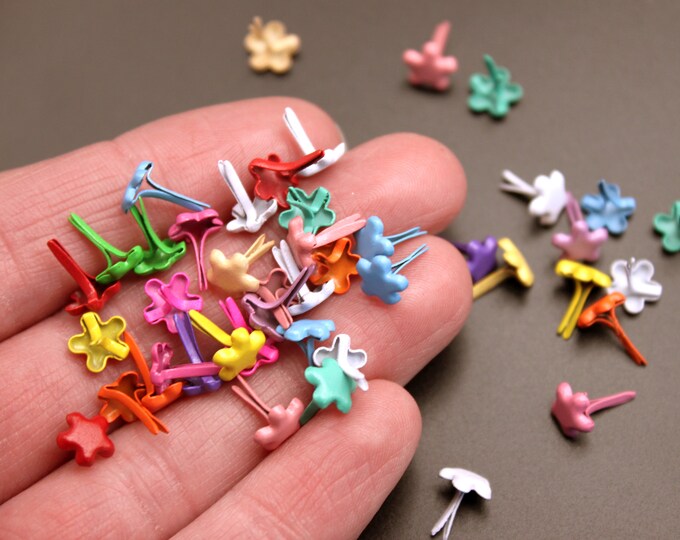 Rainbow Mini Brads: Round & Flower Fasteners for DIY Crafts (500 Pk) - Etsy