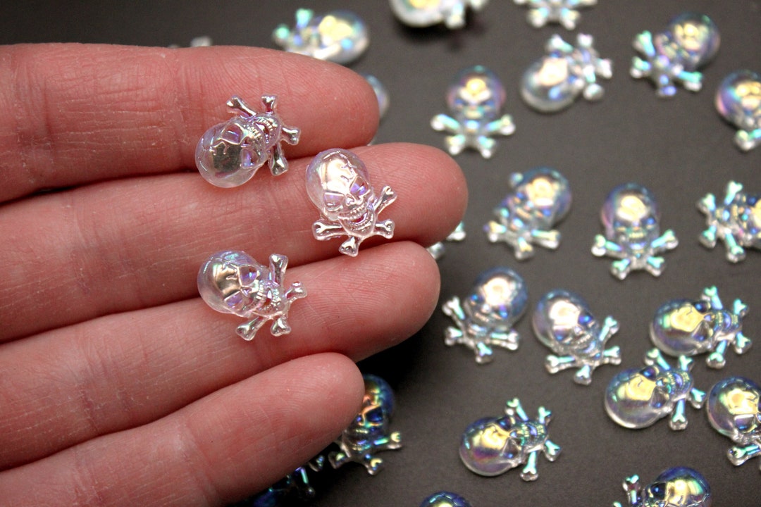 Skull & Crossbones 20 Pk Miniature Pirate Flatback Polyresin Cabochons ...
