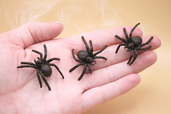Rubber Mini Spiders 3 Pk of Realistic Tiny Fake Bugs for Spooky Dollhouse Fairy Garden Haunted Village Scary Halloween Prank or Decor Etsy