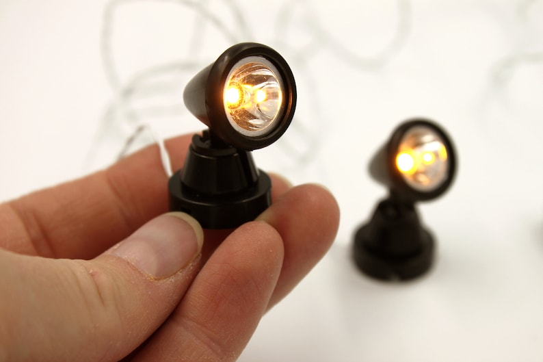 Spotlights Set of 2 Micro Miniature Battery Powered for Holiday Village ...