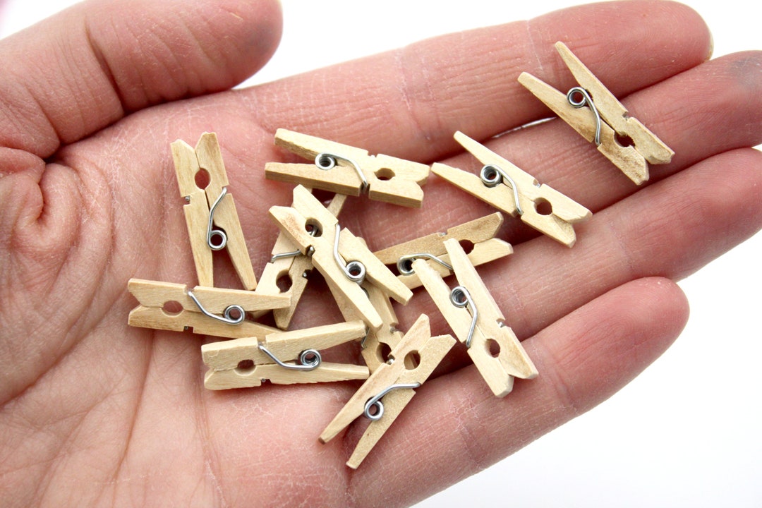 Miniature Wooden Clothespins 50 Pk Dollhouse Clothesline, Craft ...