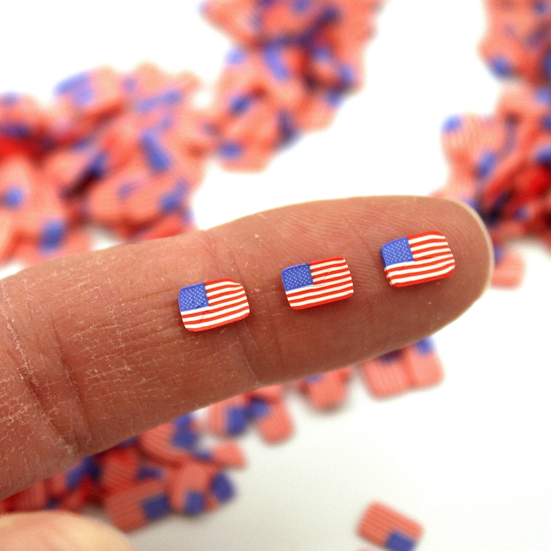 American Flags 300pk Mini Polymer Clay Tiny Patriotic Nail ...