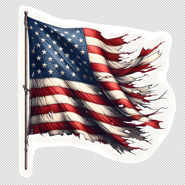 Tattered Flag Svg - Etsy