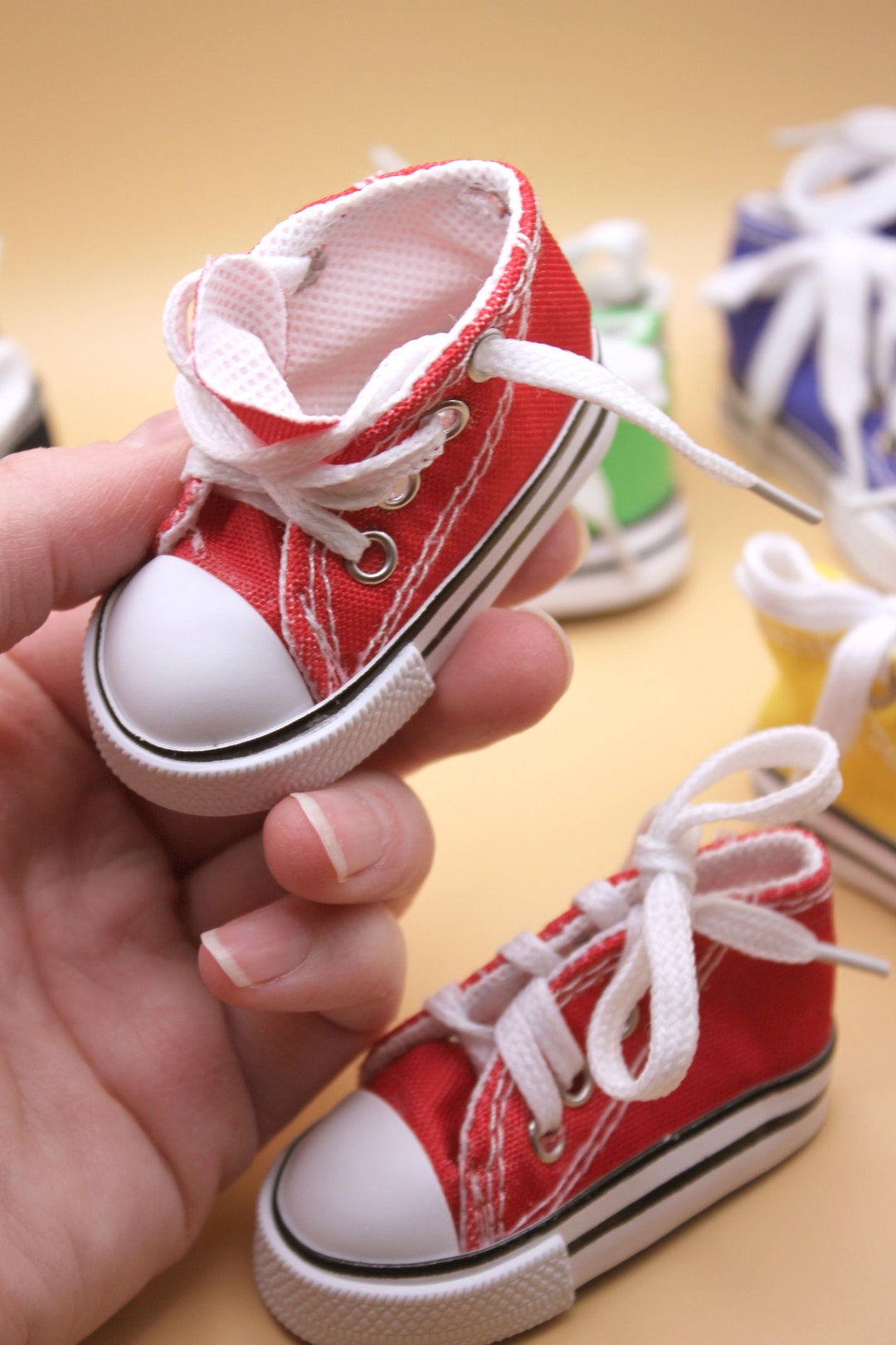 Doll Sneakers 1:3 Scale Miniature Pair of Lace up Canvas Shoes for ...