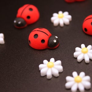 Ladybug Embellishments 12 Pk Soft Rubber Flatback Charm Accent for Hair ...