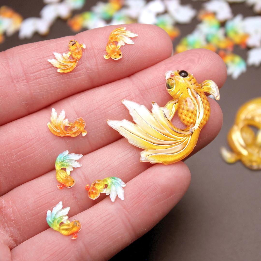 Micro Goldfish 20 or 50 Pk Orange or Rainbow Miniature Polyresin ...