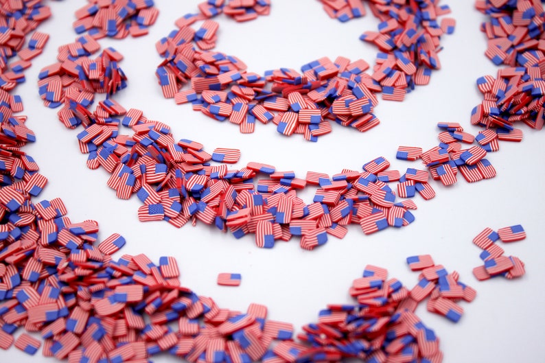 American Flags 300pk Mini Polymer Clay Tiny Patriotic Nail ...