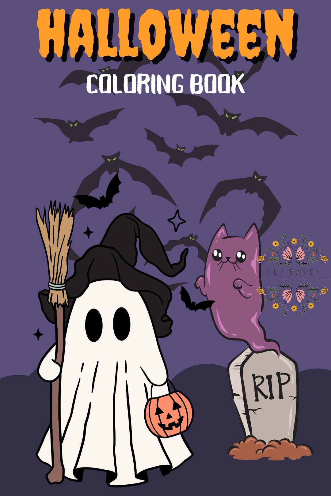Spooky-cute Halloween Coloring Pages 24-page Digital Download for Kids ...