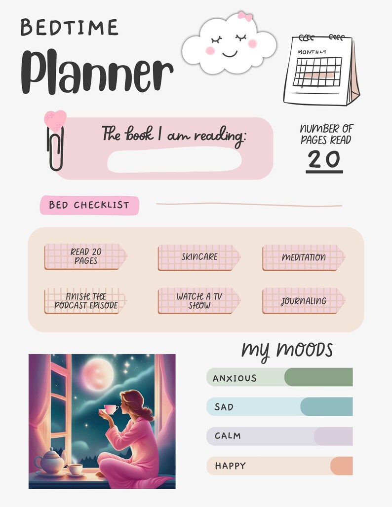 Efficient Bedtime Planner: Track Your Bed Routine With Bedtime ...