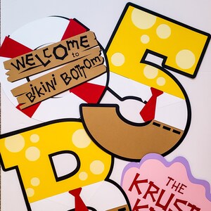 Spongebob Birthday Sign: Handmade Cardstock Party Decoration - Etsy