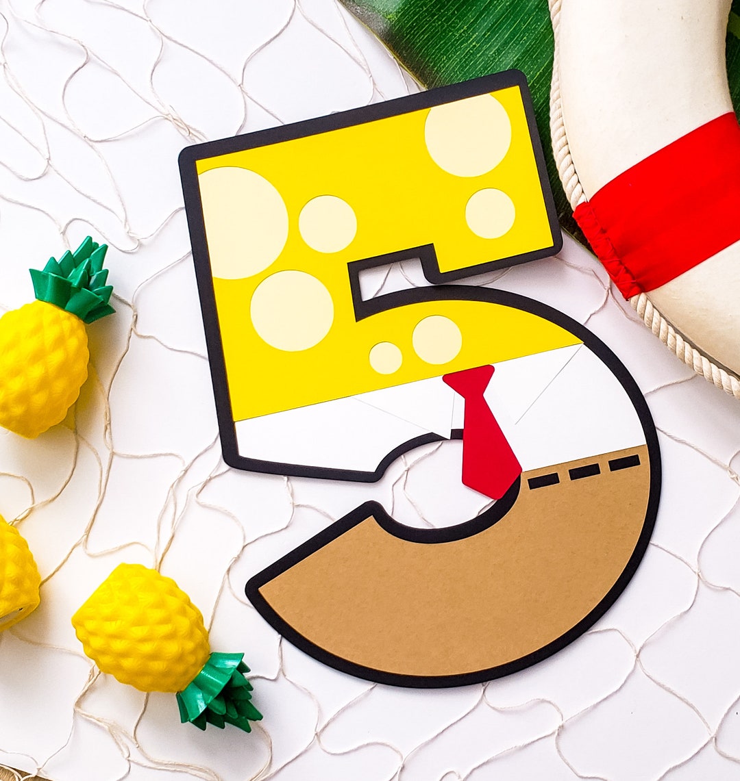 Spongebob Birthday Sign: Handmade Cardstock Party Decoration - Etsy