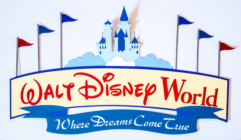Walt Disney World Sign Disney Inspired Sign Entry Sign | Etsy