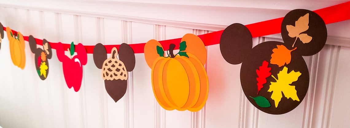Mickey Mouse Autumn Garland - Disney Fall Banner - Etsy