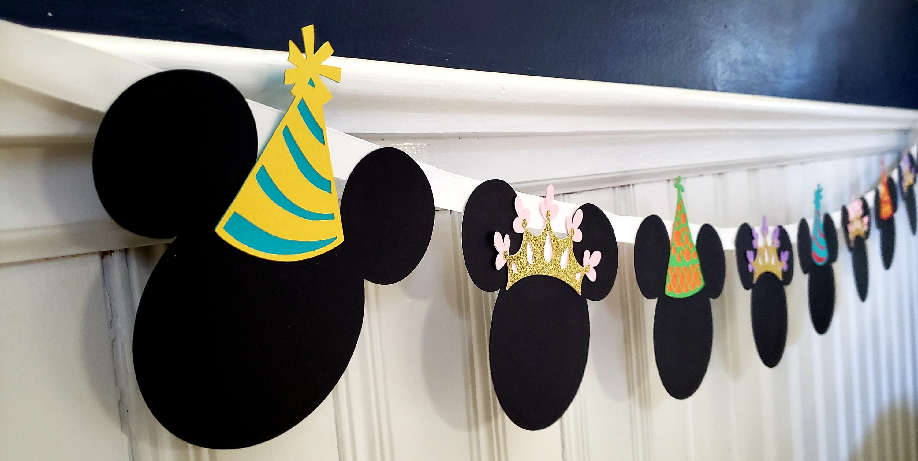 Mickey Birthday Banner Minnie Birthday Banner Disney | Etsy