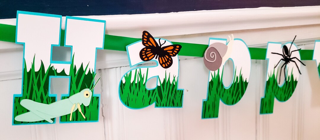 Bug Birthday Banner - Bug Birthday Garland - Nature Birthday Banner ...