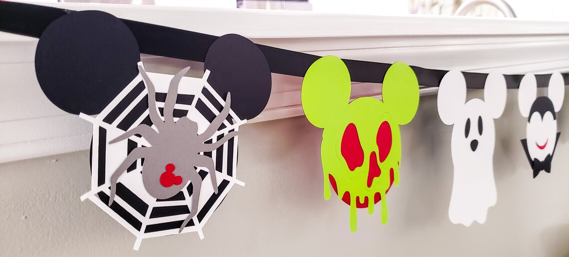 Disney Halloween Banner Disney Halloween Garland Mickey - Etsy
