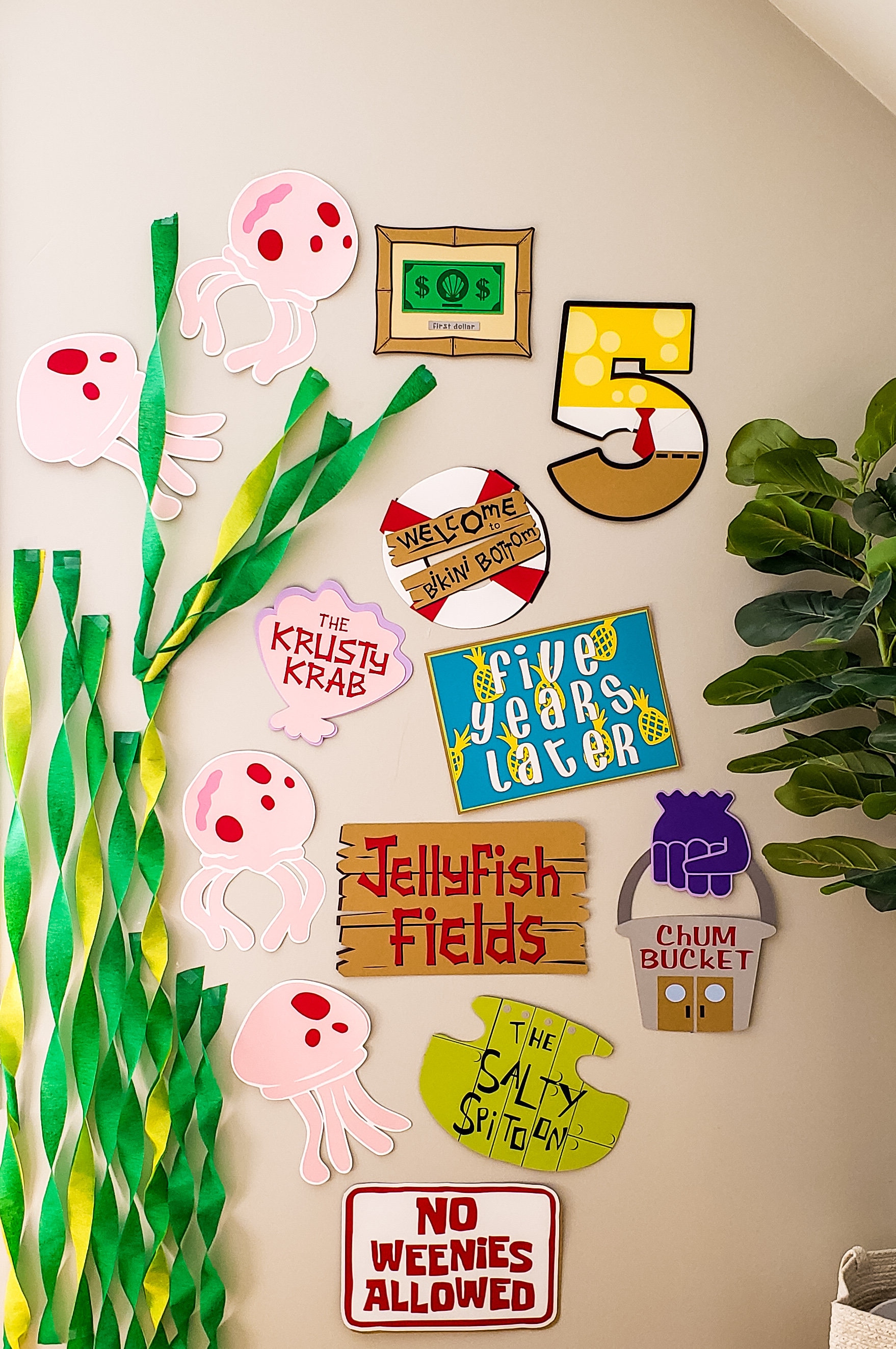 Spongebob Birthday Sign: Handmade Cardstock Party Decoration - Etsy