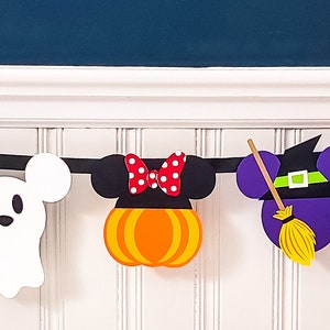 Disney Halloween Banner Disney Halloween Garland Mickey | Etsy