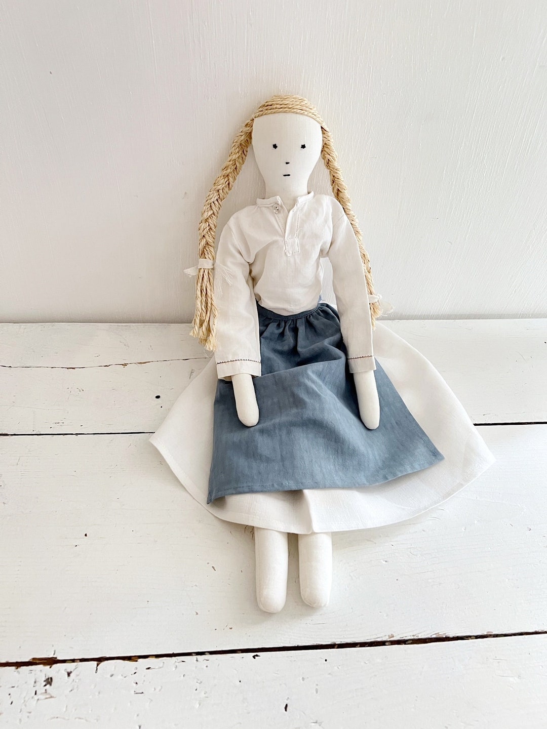 Handmade Linen Unique Rag Doll / UPCYCLED Antique French TEXTILES ...