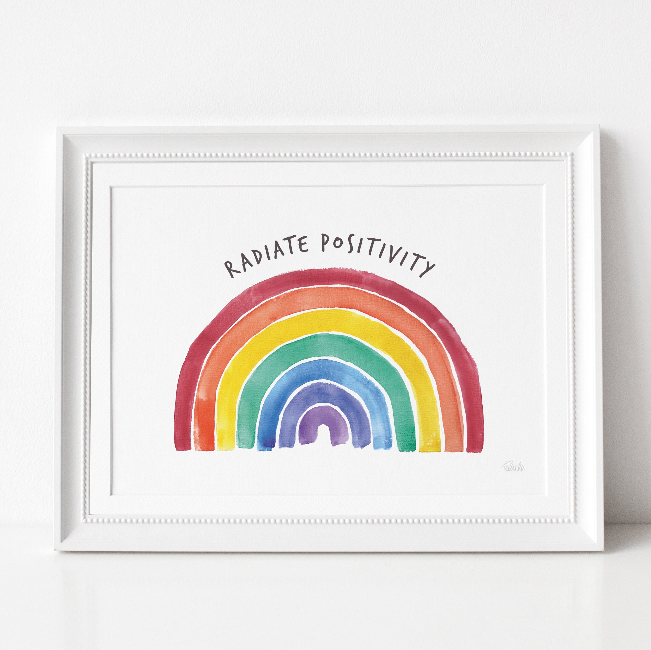 Radiate Positivity Rainbow Watercolour Rainbow Print Artwork - Etsy UK