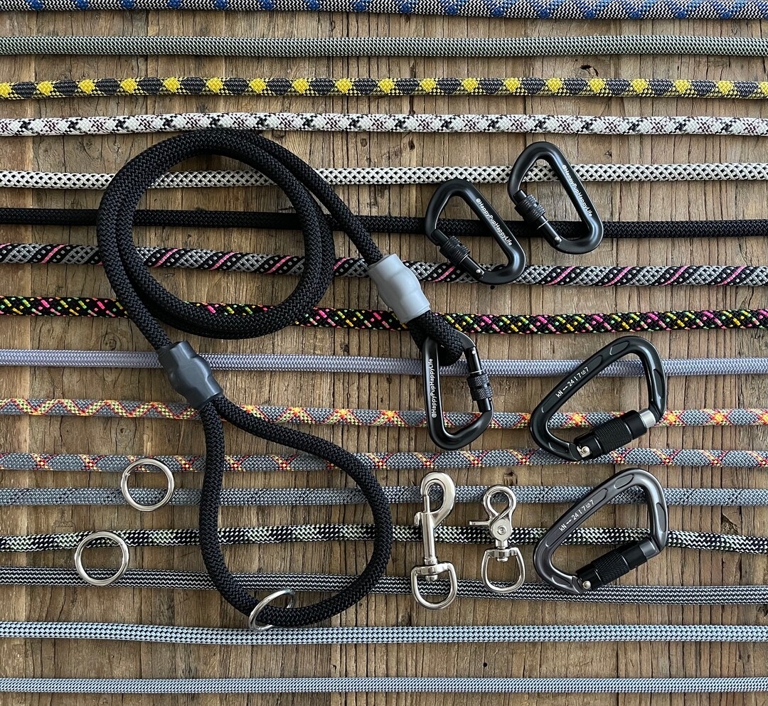 BLACK/GRAY Ropes - Professional Climbing Rope Dog Leash, Lead, Slip ...