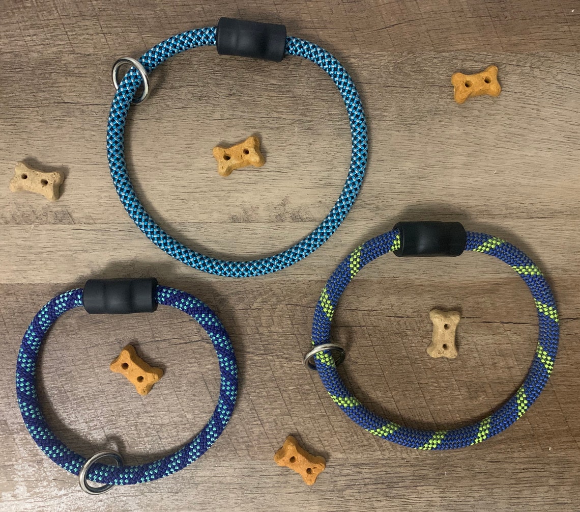 Climbing Rope Dog Collar Handmade Real Climbing Ropes BLUE | Etsy