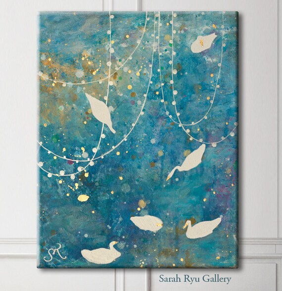 Abstract Swan Painting
