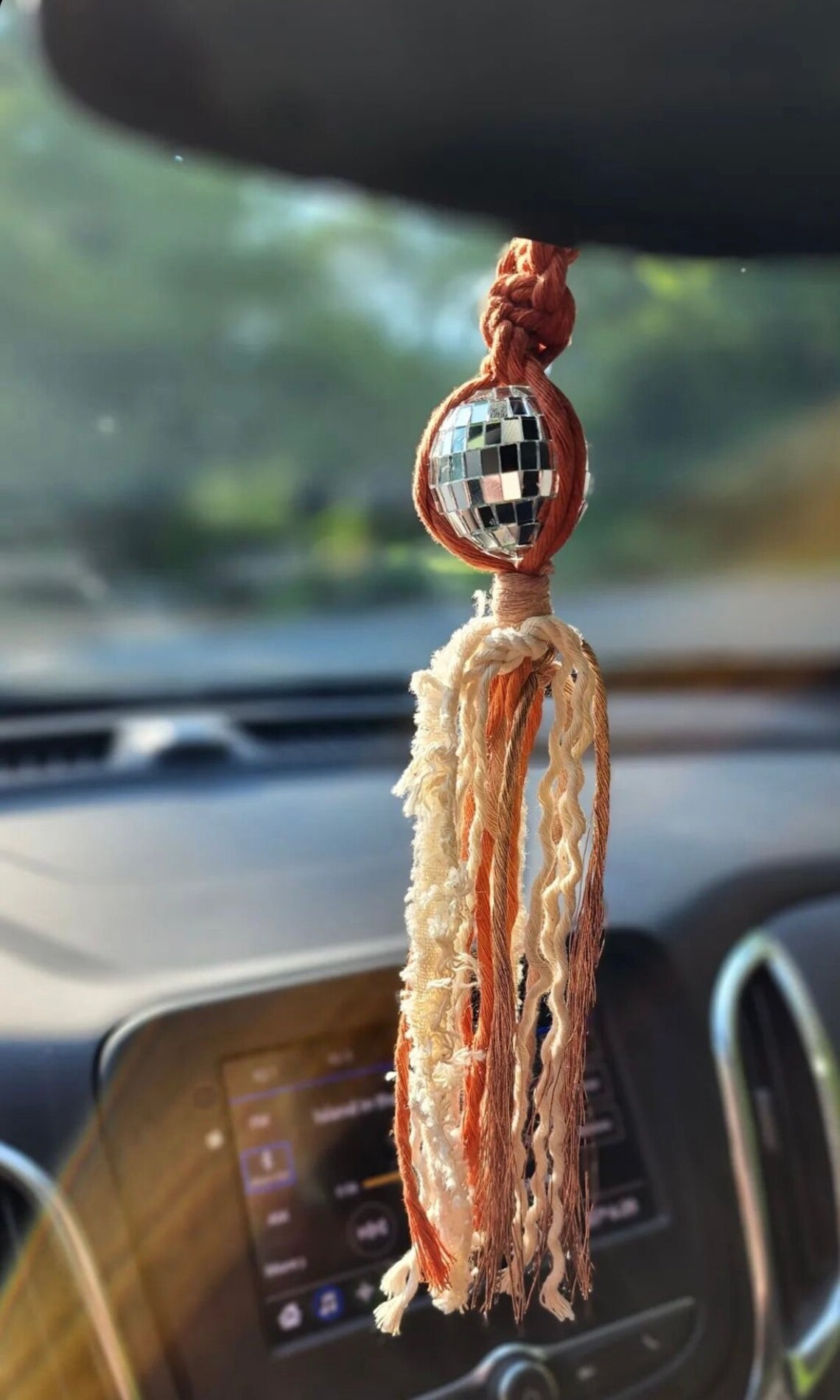 Neutral Disco Ball Car Charms | Boho Accessories | Retro Accessories ...