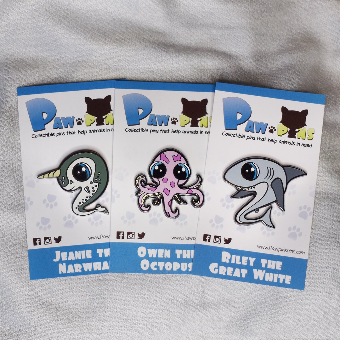 Cute Enamel Pin Set, Enamel Pin Gift Set, Hard Enamel Animal Pins ...