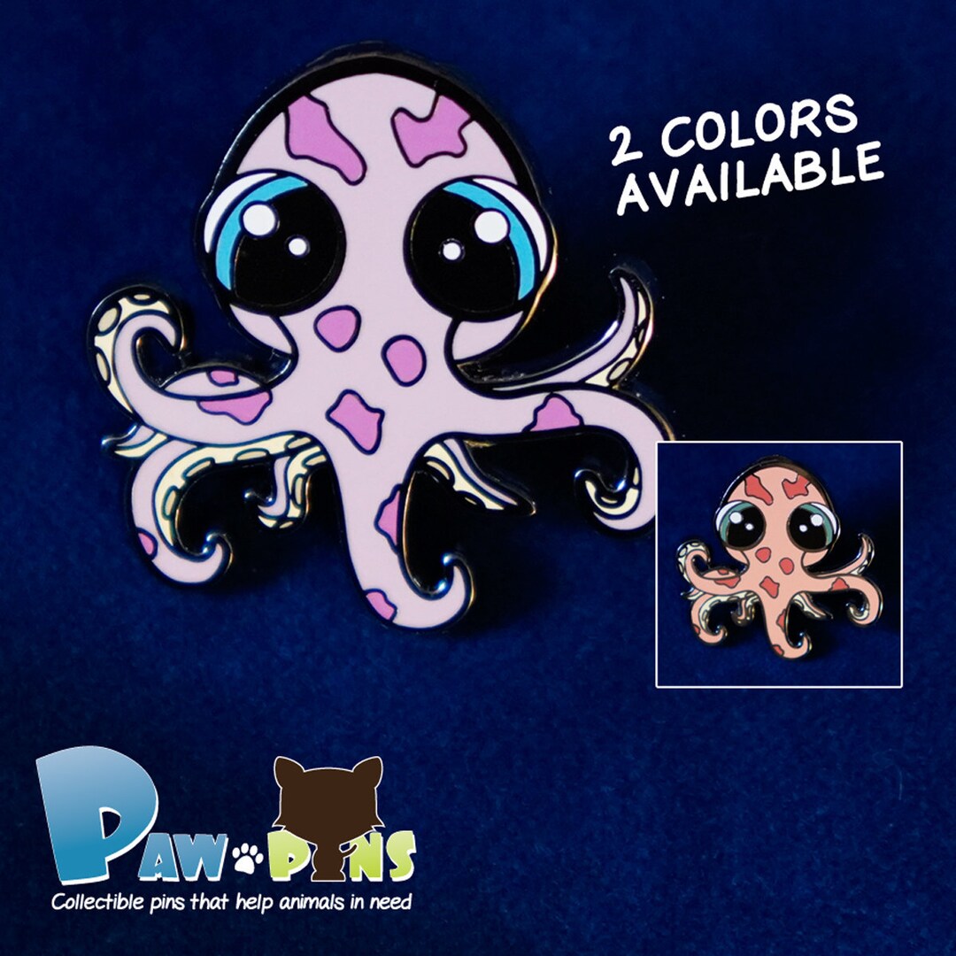 Cute Octopus Enamel Pin, Octopus Pin Gift, Hard Enamel Animal Pin ...
