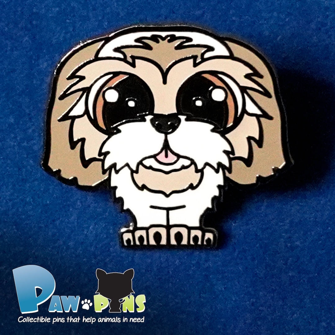 Cute Shih Tzu Enamel Pin, Shih Tzu Pin Gift, Cute Dog Enamel Pin, Hard ...