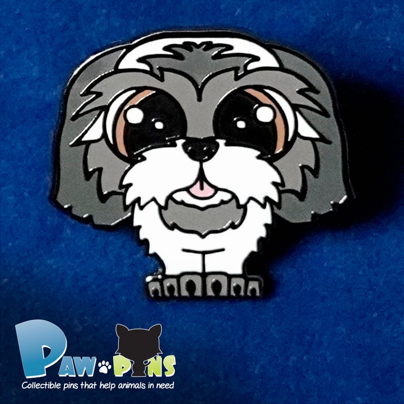 Cute Shih Tzu Enamel Pin, Shih Tzu Pin Gift, Cute Dog Enamel Pin, Hard ...