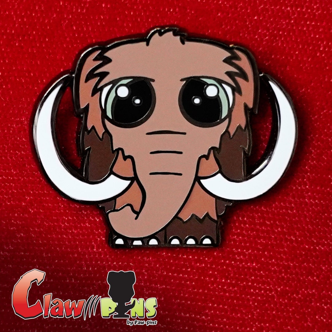 Cute Mammoth Enamel Pin, Mammoth Pin Gift, Hard Enamel Animal Pin ...