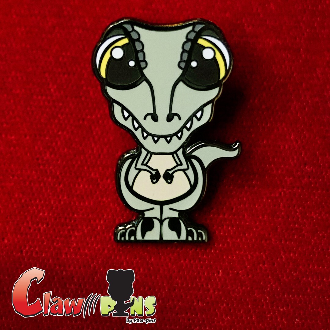 Cute Raptor Enamel Pin, Raptor Pin Gift, Hard Enamel Dinosaur Pin ...