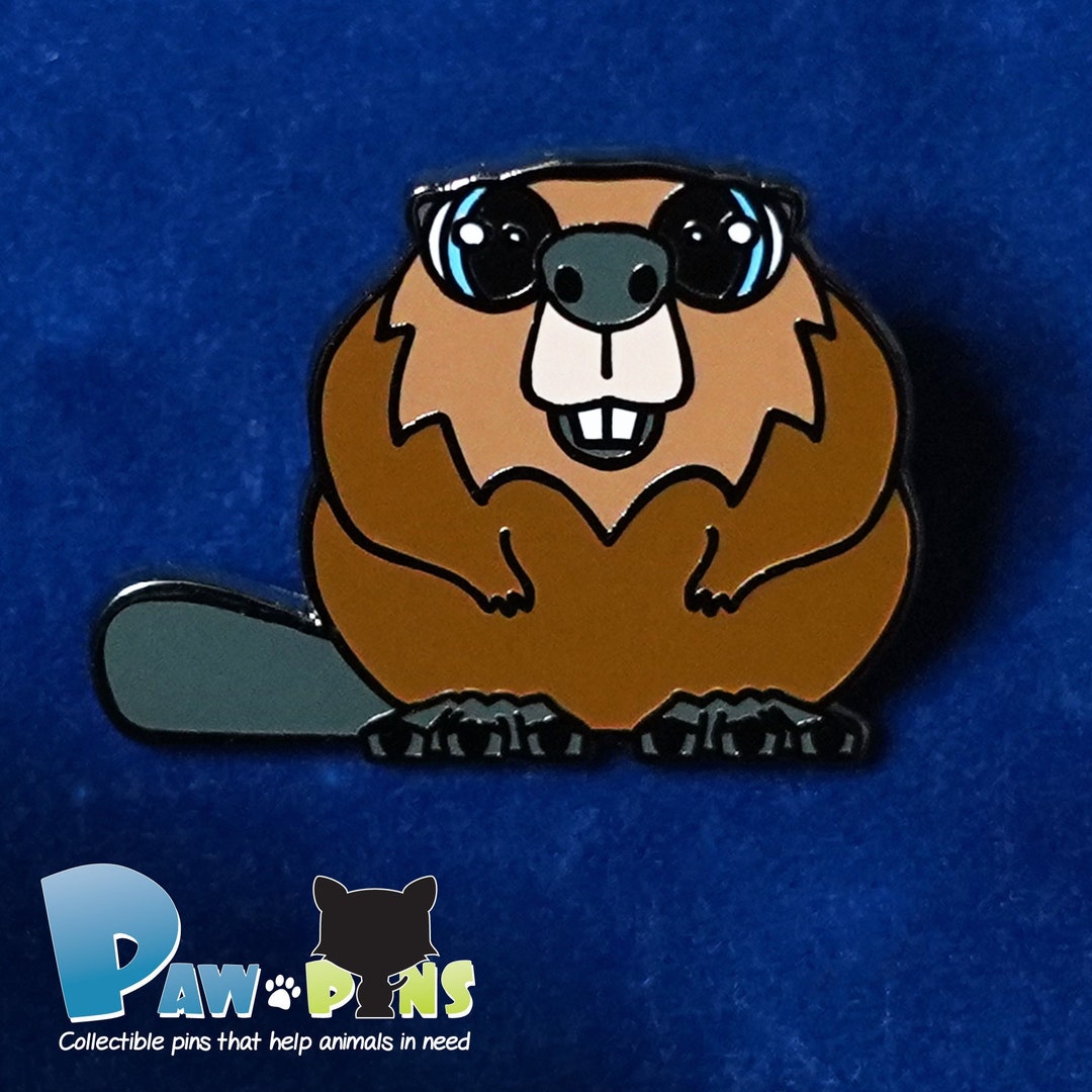 Cute Beaver Enamel Pin, Beaver Pin Gift, Hard Enamel Animal Pin, Animal ...