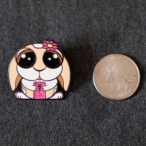 Cute Bunny Enamel Pin, Bunny Pin Gift, Hard Enamel Animal Pin, Animal ...
