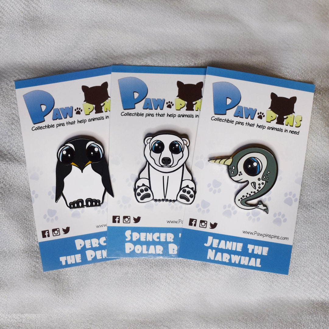 Cute Enamel Pin Set, Enamel Pin Gift Set, Hard Enamel Animal Pins ...