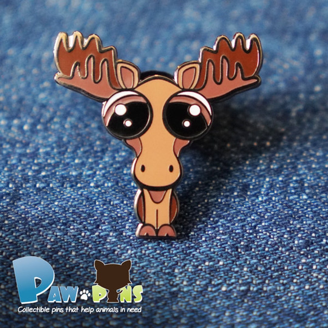 Cute Moose Enamel Pin, Moose Pin Gift, Hard Enamel Animal Pin, Animal ...