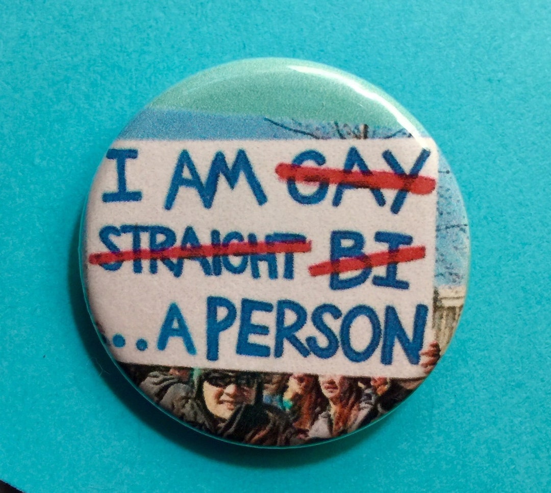 LGBTQIA Pin | I Am a Person | 1.25 Inch Pinback | Protest Sign Button ...
