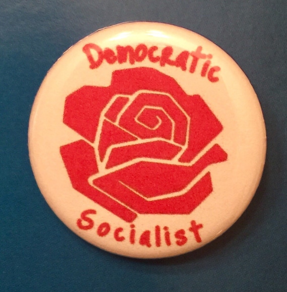 Democratic Socialist Rose Button 1.25 Inch Pinback Bernie - Etsy