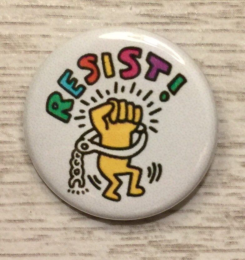 Resist 1.25 Inch or 1.75 Inch Pinback Button Keith Haring - Etsy